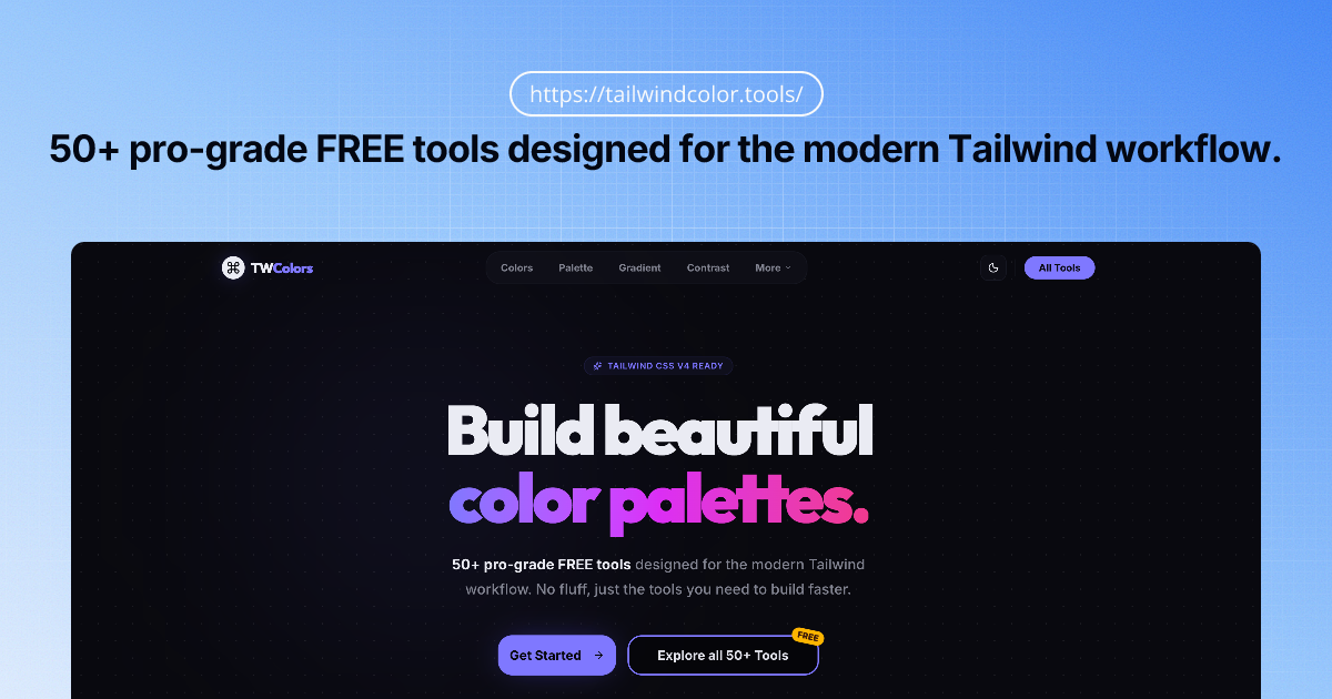 TWColors - Free Tailwind CSS Color Tools & Palette Generator